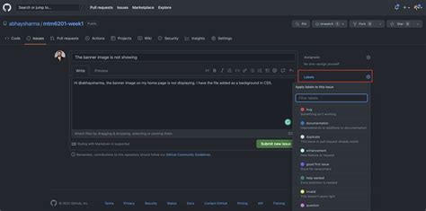 GitHub Issues Interactive Media Design