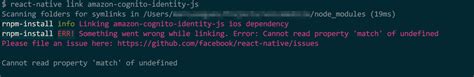 Cannot Read Property Match Of Undefined When Running React Native