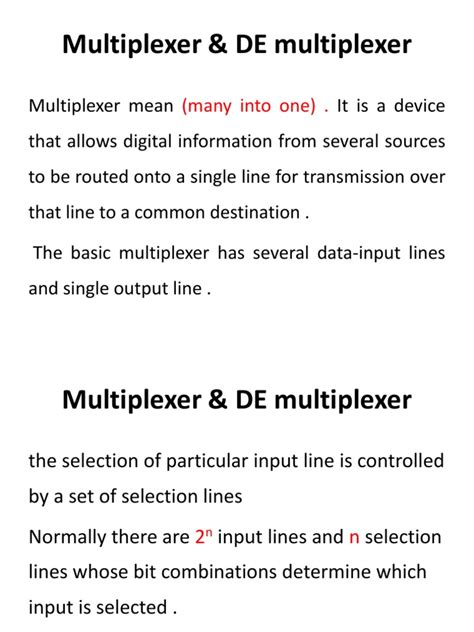 multiplexer and de multiplexer pdf electronic circuits telecommunications engineering