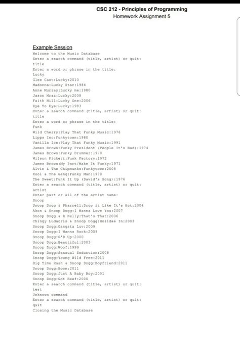 solved csc 212 principles of programming homework