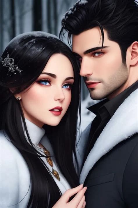 Young Handsome Vampire And Beautiful Brunettes Woman