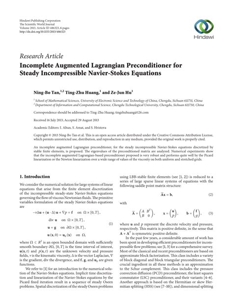 pdf incomplete augmented lagrangian preconditioner for steady incompressible navier stokes