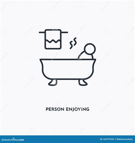 Persona Que Disfruta De Un Icono De Contorno De Jacuzzi Ilustración Lineal Simple De Elementos