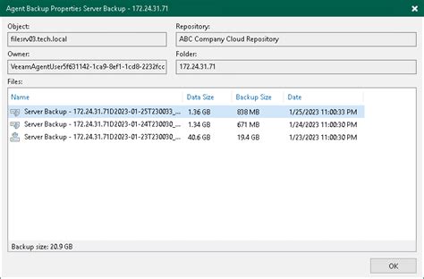 Viewing Properties Veeam Cloud Connect Guide