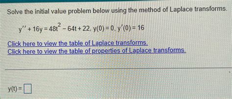 [solved] solve the initial value problem below using the method of laplace course hero