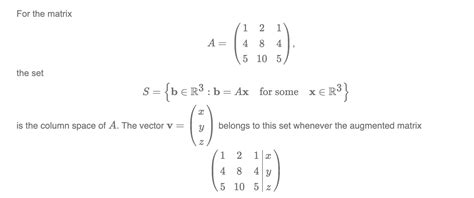 solved for the matrix 1 2 1 a 4 8 4 9 5 10 5 the set s