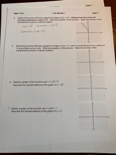 solved page 4 math 1314 lab module 1 page 3 4 sketch the