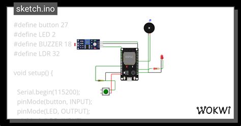 esp32 pushbutton and led wokwi esp32 stm32 arduino simulator