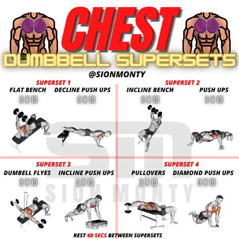 Dumbbell Chest Superset Dumbbell Workout Plan Workout Plan Gym Chest Workout Routine