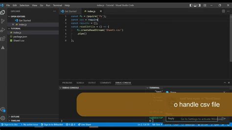 read csv file using nodejs youtube