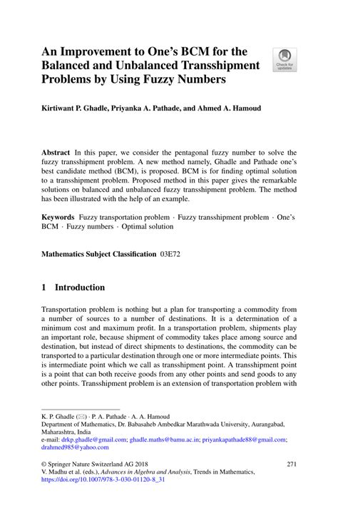 pdf an improvement to one s bcm for the balanced and unbalanced transshipment problems by