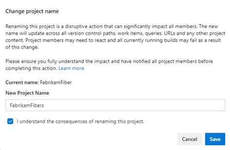 rename a project azure devops microsoft learn