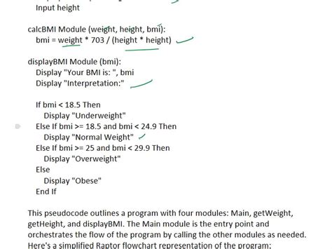 solved design a modular program that calculates and displays a person s body mass index bmi