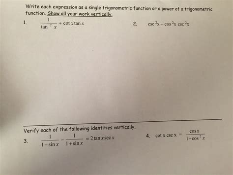 solved write each expression as a single trigonometric