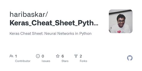 GitHub Haribaskar Keras Cheat Sheet Python Keras Cheat Sheet Neural