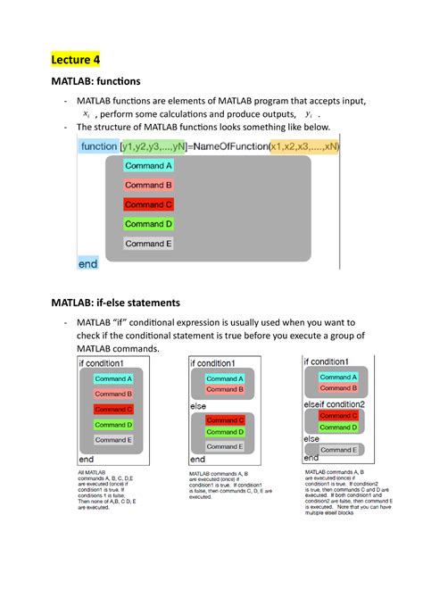 lecture 4 lecture 4 matlab functions matlab functions are elements of matlab program that