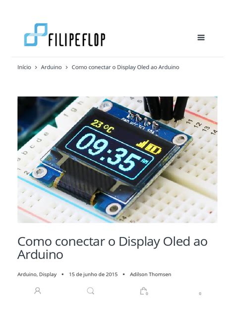 Como Conectar O Display Oled Ao Arduino Filipeflop Pdf Oled Arduino