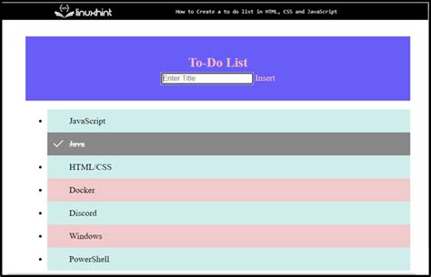 How To Create A Simple To Do List With HTML CSS And JS Linux Consultant