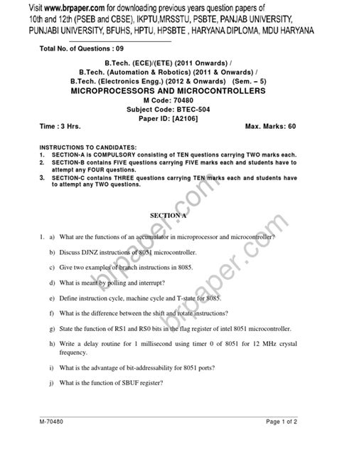microprocessors and microcontrollers an examination of the architecture and instruction sets of