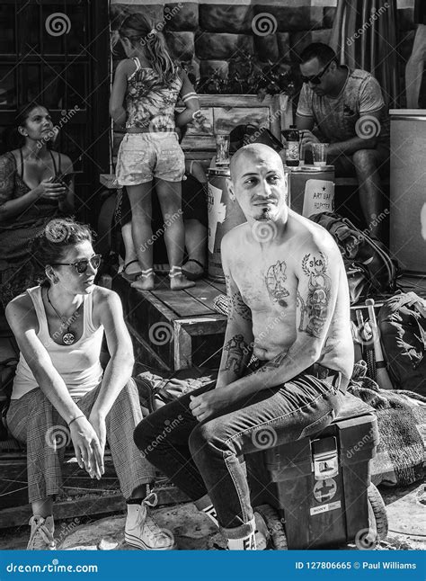 Bare Chested Tatooed Ska Man Editorial Image Image Of Barechested Festival 127806665