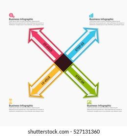 1 4 Vertical Diverging Roads Arrows Stock Vector Royalty Free