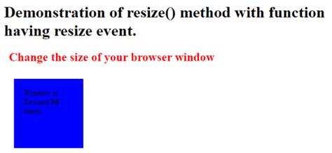 JQuery Window Resize Working Of JQuery Window Resize Method
