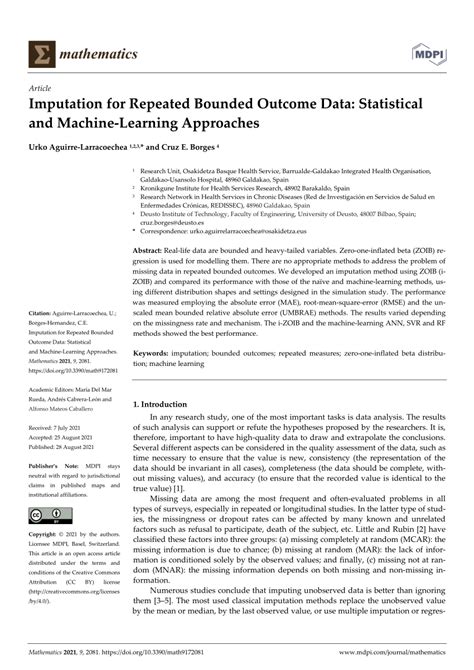 pdf imputation for repeated bounded outcome data statistical and machine learning approaches