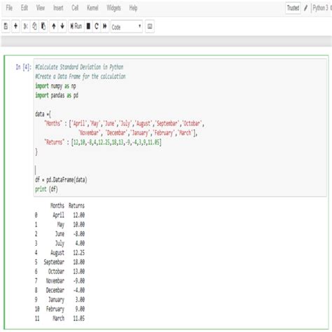 calculating the standard deviation using r and python