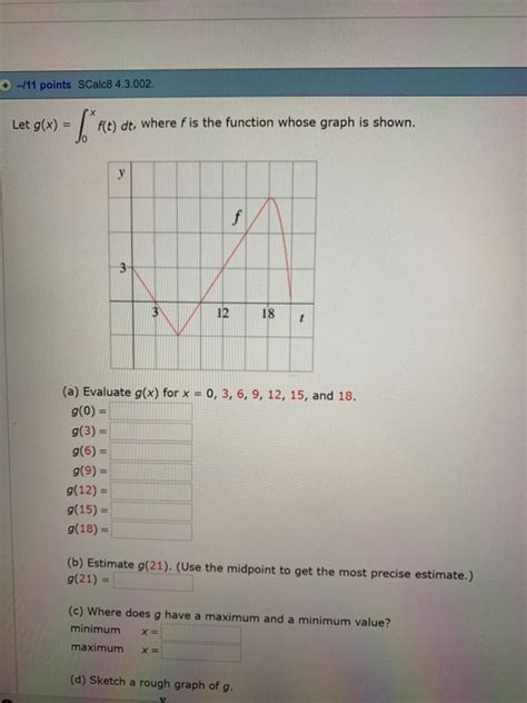 111 points scalc8 4 3 002 let g x ft dt where