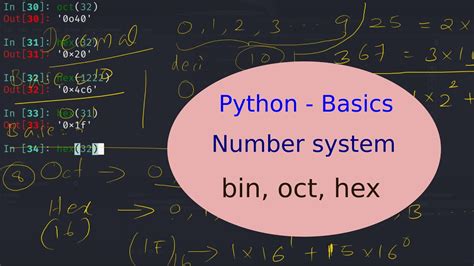 Python Basics 35 Number System Binary Octal Hexadecimal Youtube
