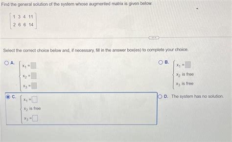 [solved] find the general solution of the system whose aug