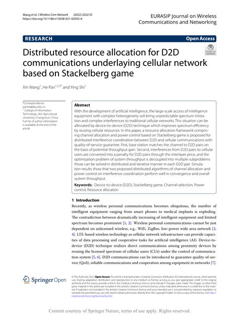 pdf distributed resource allocation for d2d communications underlaying cellular network based