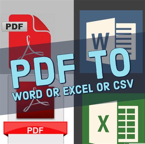 Convert Pdf To Excel Or Word Or CSV For 4 WordClerks