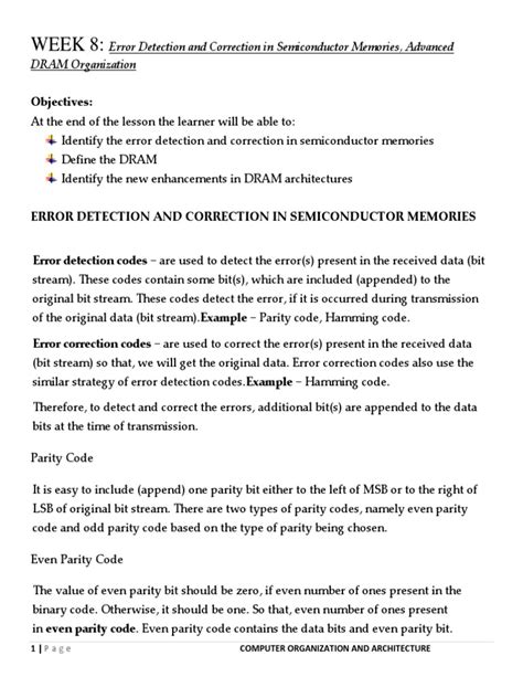 week 8 objectives pdf random access memory dynamic random access memory