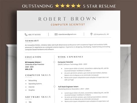 Entry Level Computer Science Resume Template Word Google Docs
