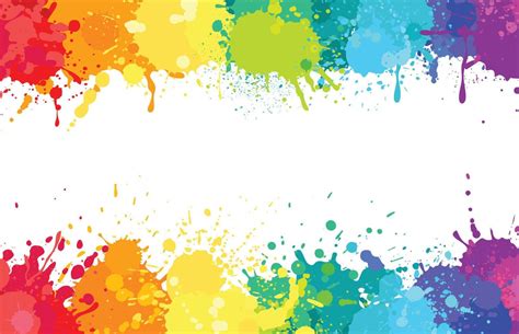 Colorful Paint Splatter Background Painted Rainbow Splashes Colored