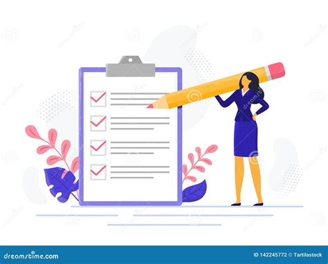Businesswoman Checklist Successful Woman Checking Task Success