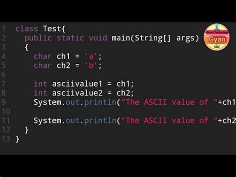 How To Print ASCII Value In Java YouTube