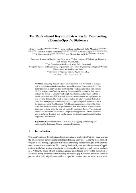 pdf textrank based keyword extraction for constructing a domain specific dictionary