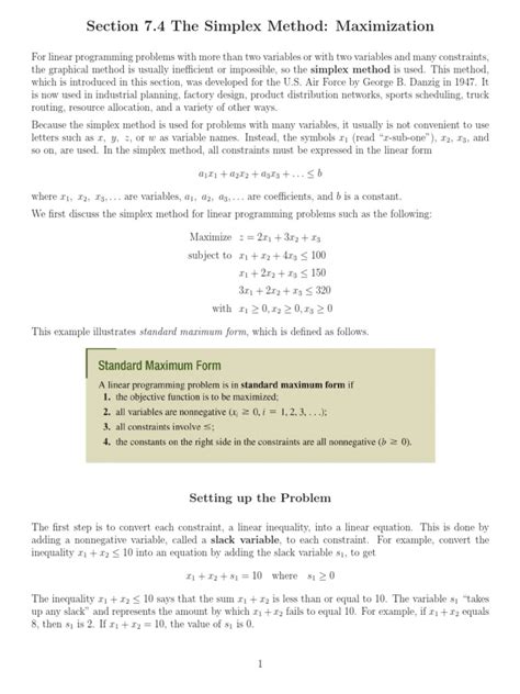 explaination simplex method pdf linear programming mathematical optimization