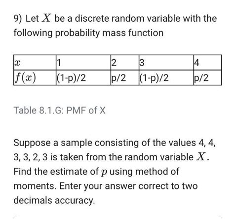 solved 9 let x be a discrete random variable with the