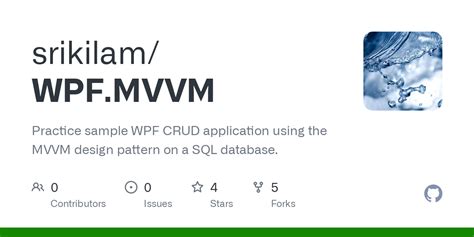 GitHub Srikilam WPF MVVM Practice Sample WPF CRUD Application Using