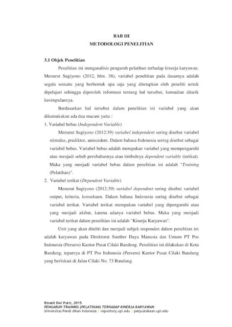 PDF BAB III METODOLOGI PENELITIAN 3 1 Objek Penelitianrepository Upi