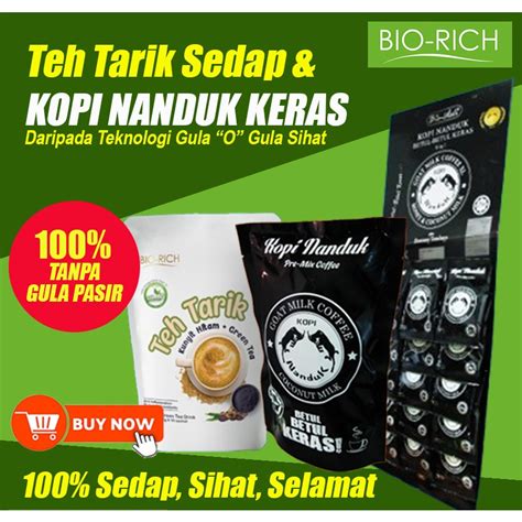 Br085 Bio Rich Kopi Nanduk Gula O 3in1 Memberi Tenaga Kopi Kaww 10 And 15 Sachet And Teh Tarik
