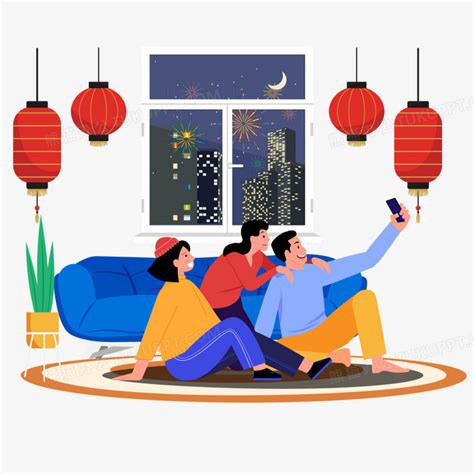 卡通手绘节日朋友聚会拍照免抠元素PNG图片素材下载 朋友PNG 熊猫办公