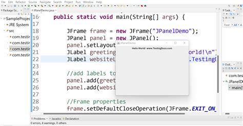 Swing Jpanel Container Class Testingdocs