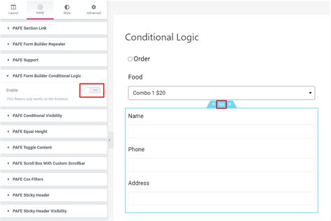 Conditional Logic For Elementor Form PAFE