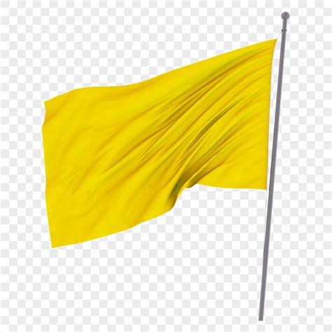 FREE Yellow Waving Blank Flag On Pole PNG Citypng