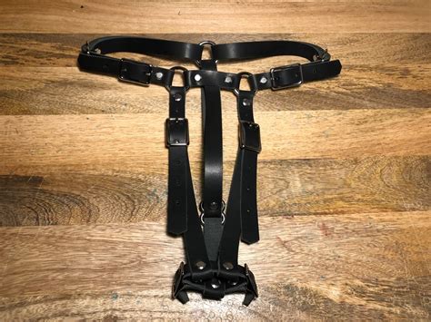 Hitachi Wand Harness Made Of Black Horween Essex Soft Leather Wand Not Included Bke Be Etsy