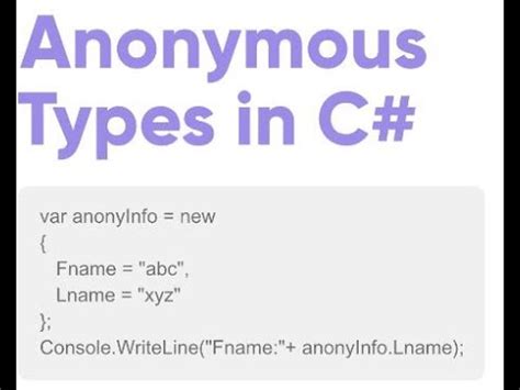 Anonymous Types In C YouTube